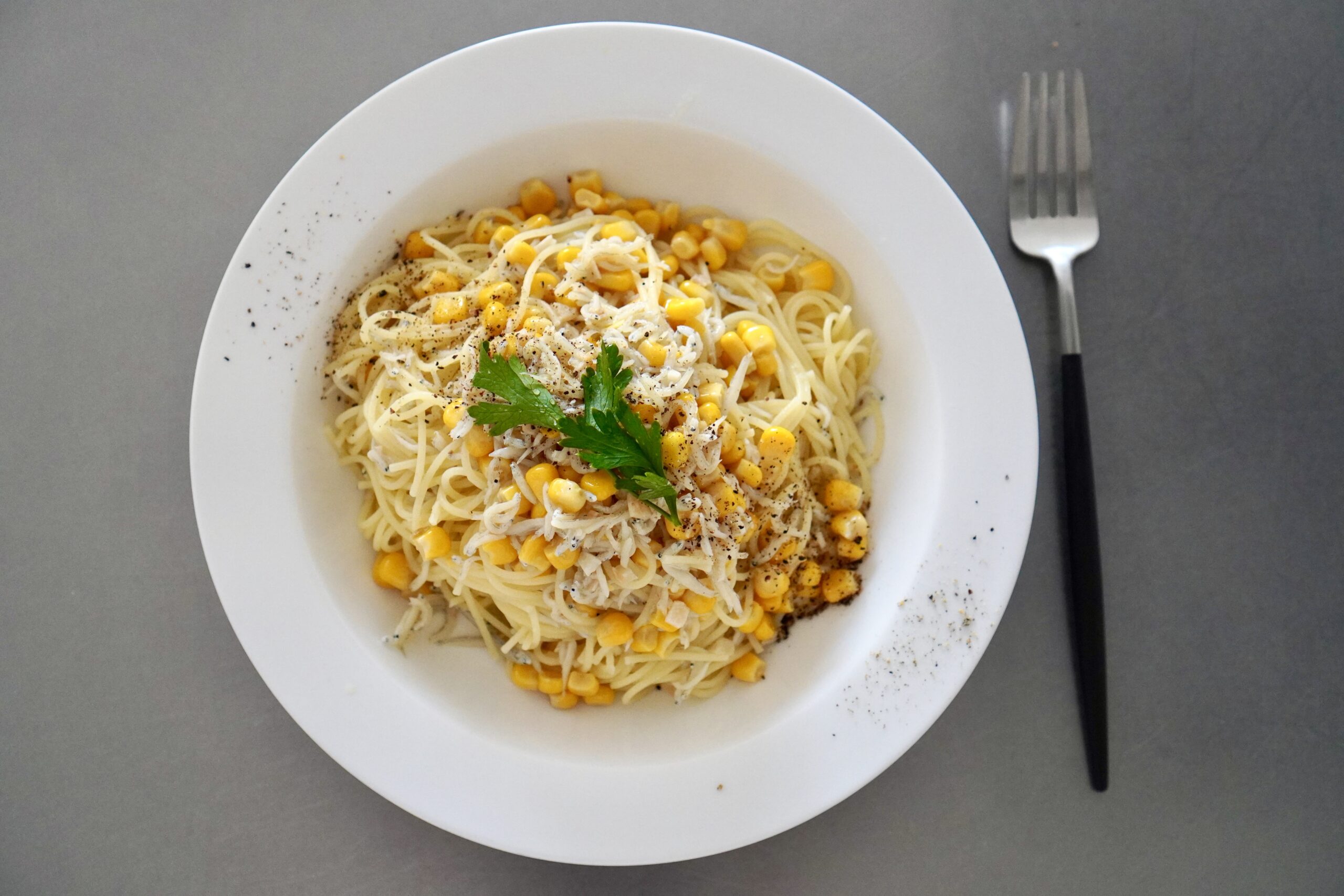 コーンとしらすのパスタ〜あっという間にできる簡単パスタ | のどかな暮らし